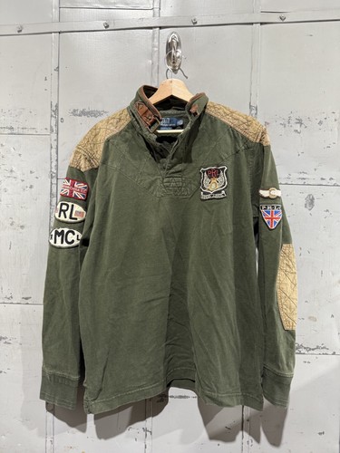 Vintage Polo Ralph Lauren Motorcycle Riders Club Patch Rugby Elbow ...