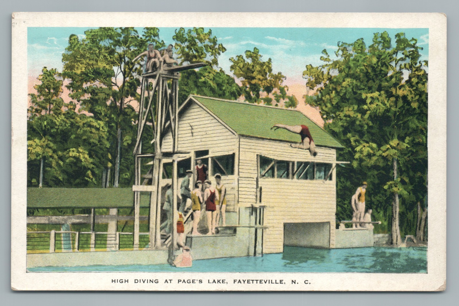 High Dive—Page's Lake FAYETTEVILLE North Carolina—Vintage Bathing ...