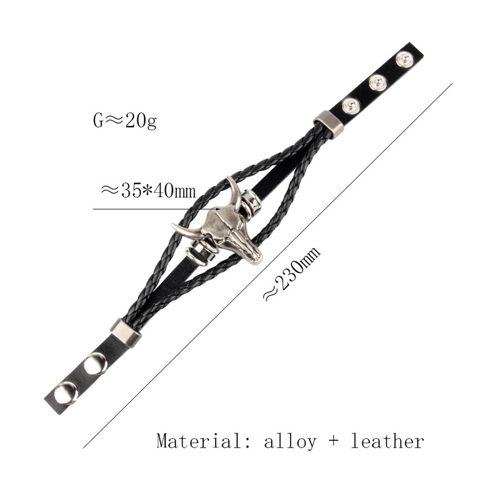 Anime Pirate Leather Bracelets Punk Braided Bracelets for Men Jewelry ...