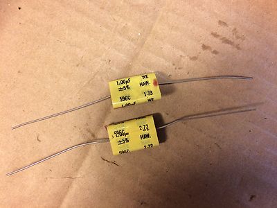 2 NOS 1 uf 100v Western Electric 596C Yellow Film "Phone Book ...
