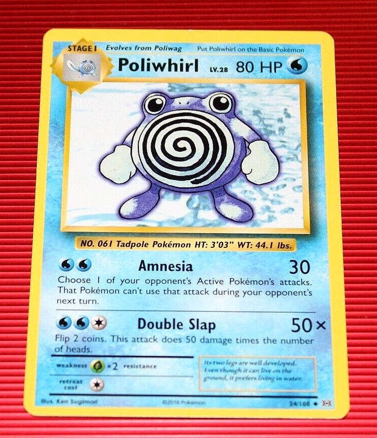 Poliwhirl LV.28 80HP 2016 Collectible Pokemon Card No. 24/108 | eBay