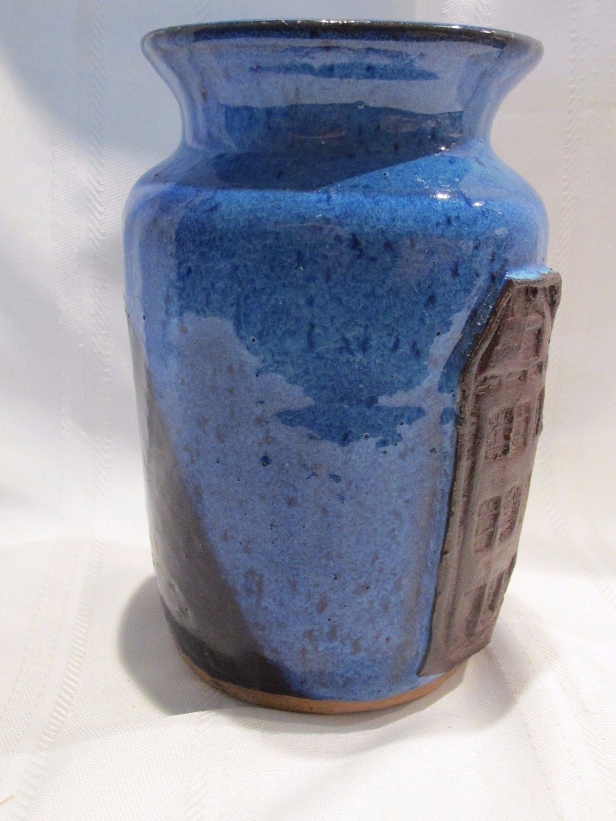 Blue Clay Pottery Vase - Signed Dean '93 - 7