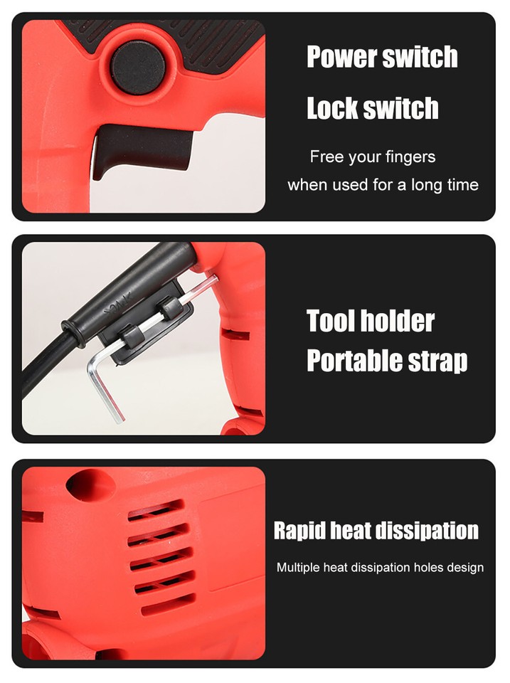 710W Jig Saw 3000RPM Corded Electric Jigsaw 6 Variable Speeds Jigsaw ...