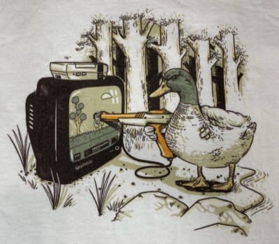 Threadless Men's T Shirt Duck Hunt Dog Video Game Parody Funny Nintendo ...