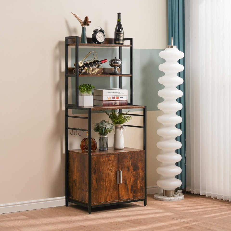 Kitchen Baker’s Rack Industrial Utility Storage Rack w/Shelf Microwave ...