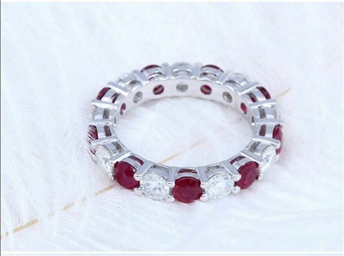 2.50 Ct Real Natural Ruby Diamond Engagement Beautiful Ring 14K Solid White Gold | eBay