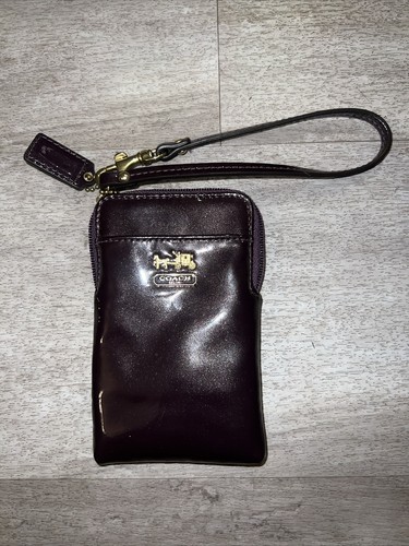 Coach Legacy Purple Leather Universal Phone Case Wristlet Wallet Clutch ...
