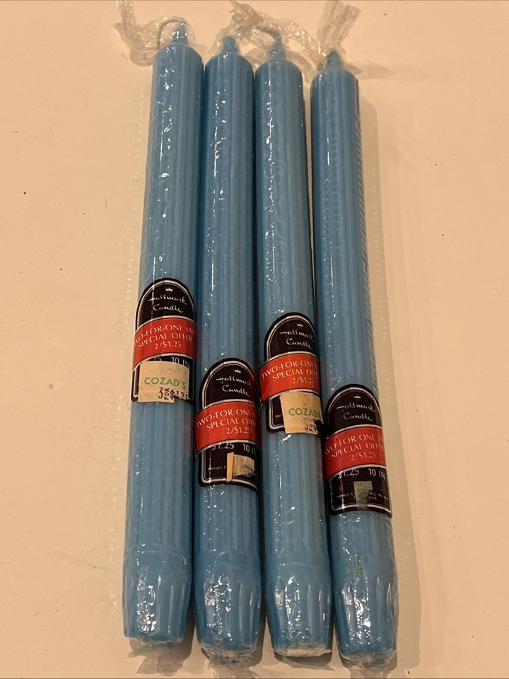 Vintage HALLMARK 10" Light Blue TAPER CANDLES - Lot of 4 | eBay
