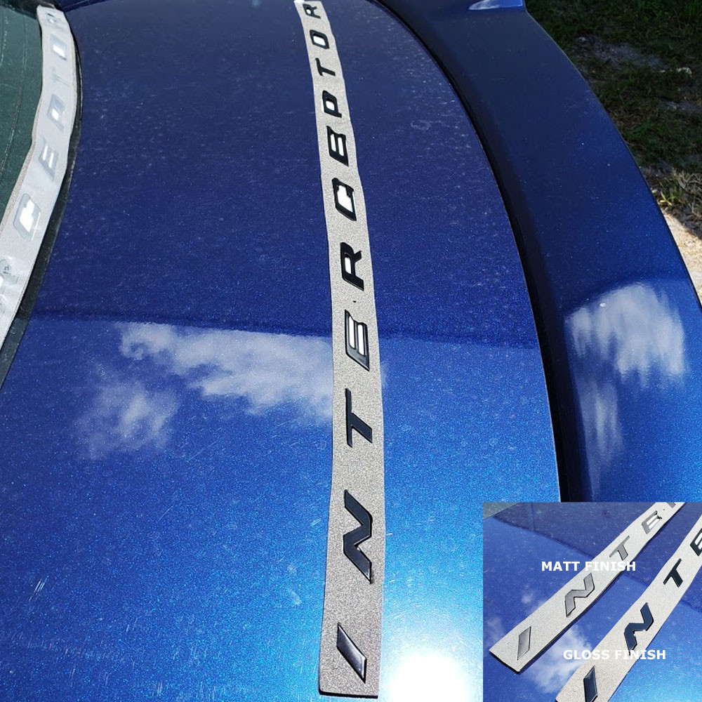 11-19 Expl Interceptor Hood Letters Emblem Decal Gloss Black Name | eBay