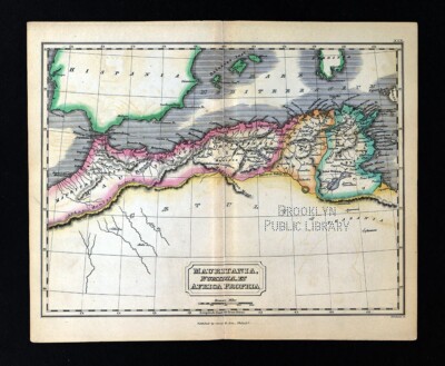 1831 Carey & Lea Map Ancient Mauritania Numidia Roman Africa Morocco ...