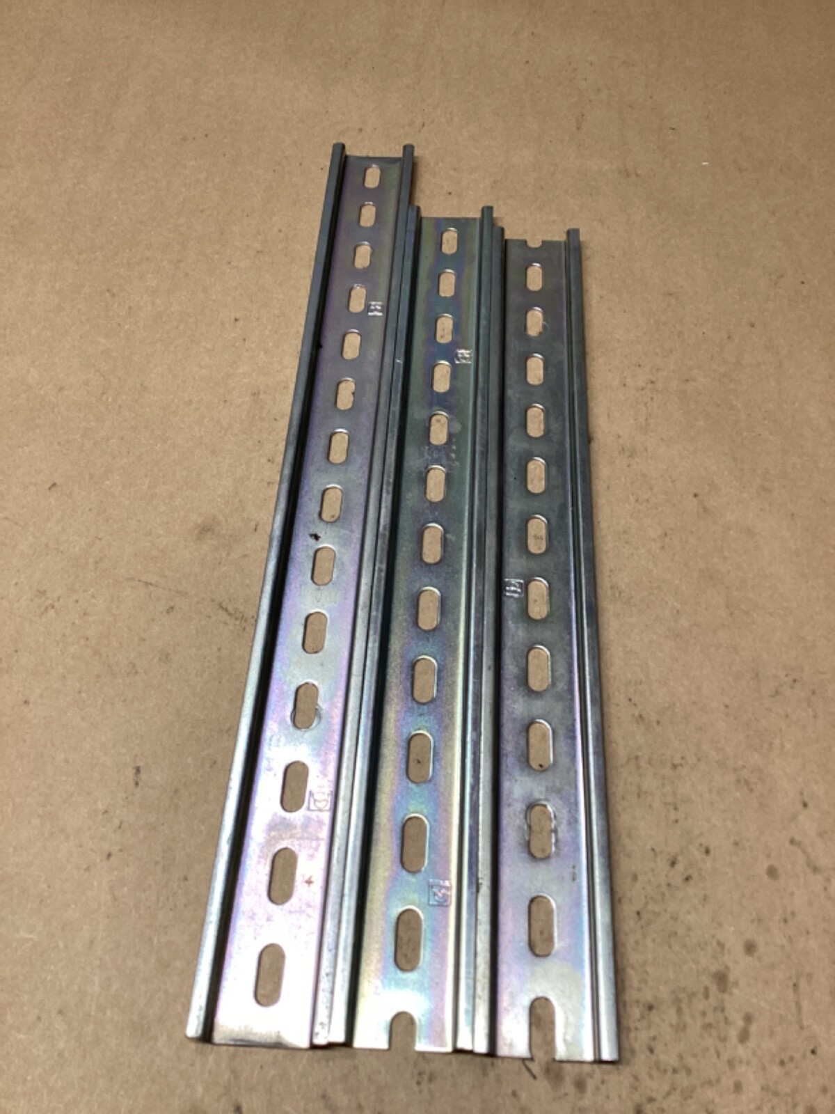 LOT OF 3 DIN Slotted Rails Metal #133G10PR7 | eBay