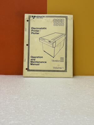 Versatec 8000 Series Electrostatic Printer/Plotter Operation ...