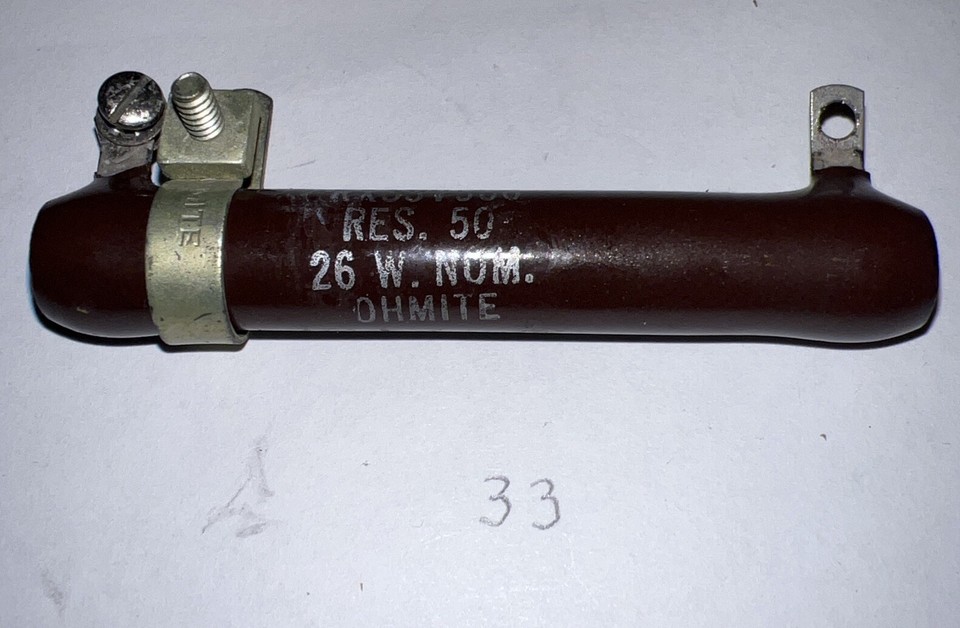OHMITE 50 OHM 26 WATT ADJUSTABLE RESISTOR RX33V500 NEW OLD STOCK. | eBay