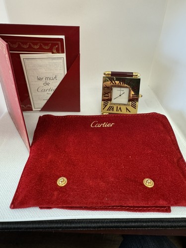 CARTIER Vintage Desk Folding Alarm Quartz Travel Clock W booklet ...