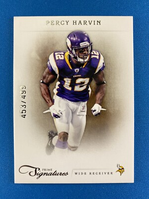 2011 Prime Signatures Football Percy Harvin #134 /499 Minnesota Vikings ...
