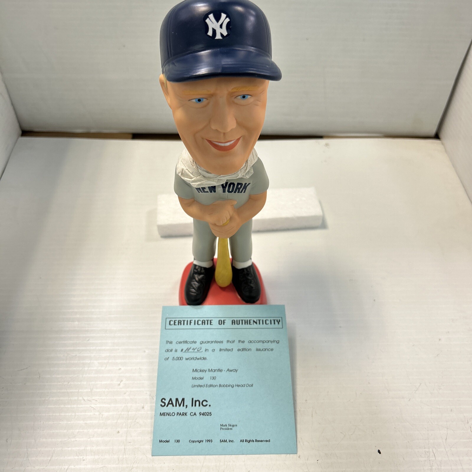 S.a.m. Inc. MICKEY MANTLE BOBBLEHEAD N.I.B. | eBay