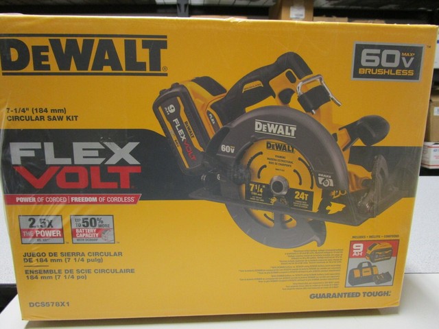 DeWALT FLEXVOLT 60V MAX DCS578X1 7-1/4" Circular Saw with Brake Kit ...