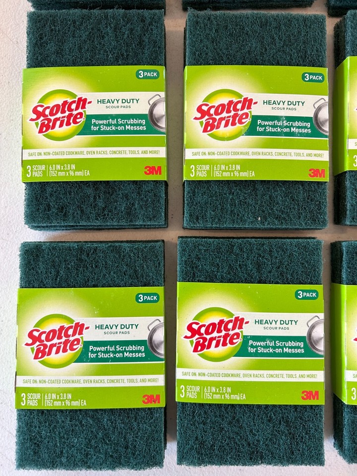 Lot Of 72 Scotch-Brite 3M Heavy Duty Scour Pads Scrubbing Sponges No ...
