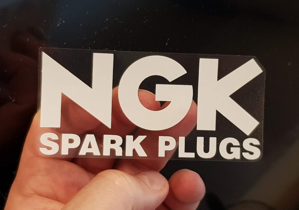 2pcs NGK SPARK PLUGS Logo Decal Sticker Vinyl Aufkleber Pegatina Pick ...