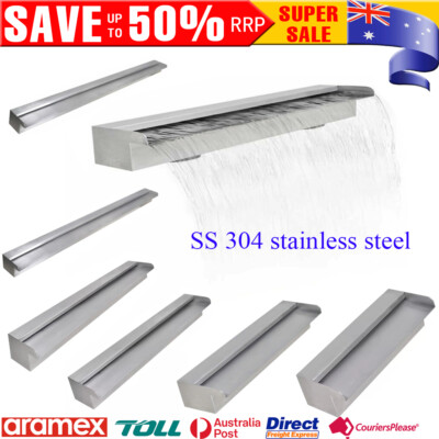 Pool Fountain Rectangular Stainless Steel Waterfall Effect Pond Water ...