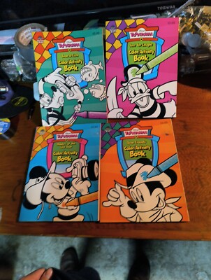 DISNEY TOONTOWN COLOR ACTIVITY BOOks 1990'S UNUSED Lot Of 4 | eBay