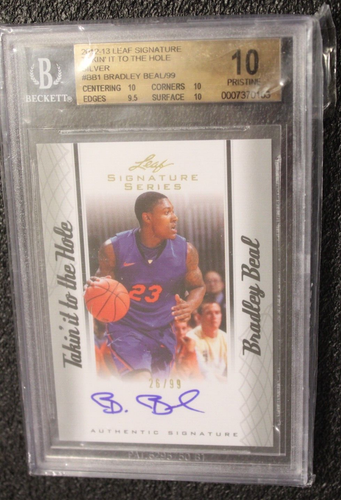 Bradley Beal Rookie Auto #ed /99 Leaf Signature Takin it to the Hole ...