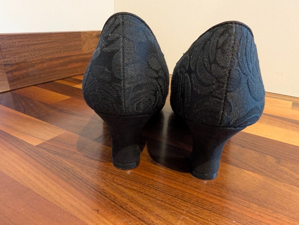 Ruby Shoo black floral court shoes size uk 5 eu 38 | eBay UK