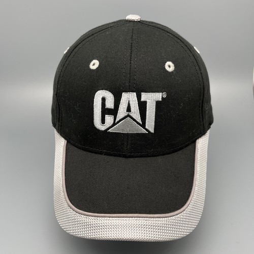CAT Caterpillar Equipment Hat Black & Silver Strap Back Baseball ...