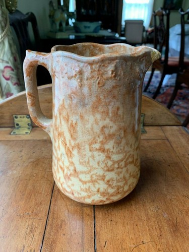 Antique English Yellow Spatterware or Spongeware Buttermilk Pitcher ...