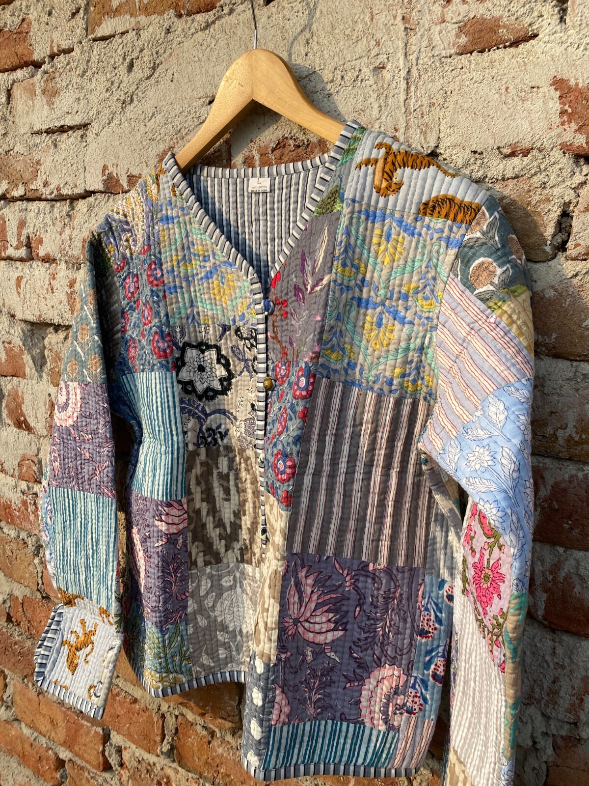 Grey Quilted Cotton Patchwork Jacket Handmade Cotton Jacket Women's ...