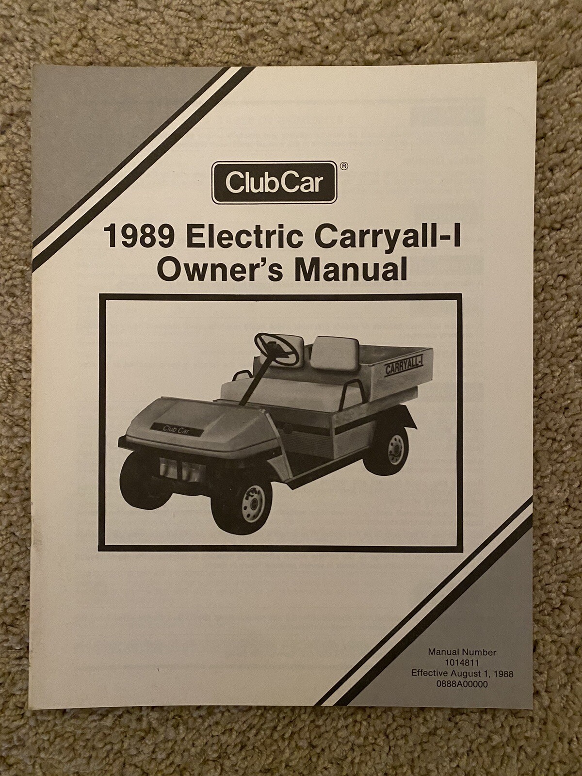 1988 Club Car Electric Carryall I Owner's Manual - PN 1014811 | eBay