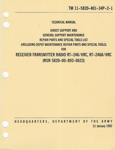 Historical book for Receiver-Transmitter Radio RT-246/VRC, RT-246A/VRC ...