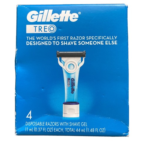 Gillette TREO Caregiver Razor with Built-in Shave Gel, 4 ct Disposable ...