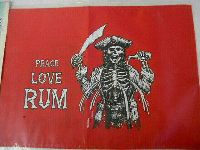PEACE LOVE RUM 12"x18" Two Sided Outdoor Grade Flag 200denier Polyester ...