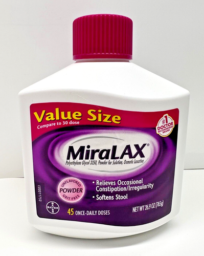 MiraLax-45 Once-Daily Doses-Value Size. 26.9oz. Exp 01/2025🔥 ...