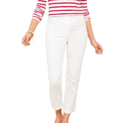 Talbots Petite White Perfect Crop Curvy Chino Pants Size 16 Stretch ...