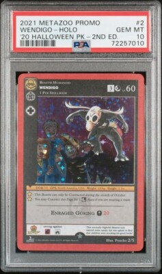 MetaZoo Halloween Promo Wendigo 2/5 2021 2nd Edition Holo PSA 10 | eBay