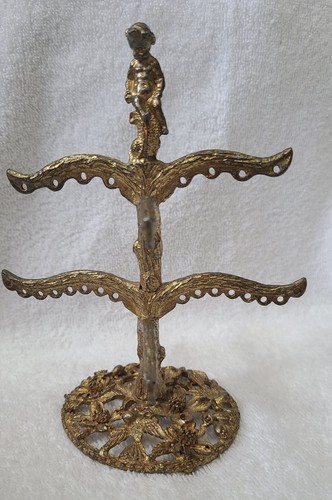 Vintage Sam Fink SF Gold Cherub Earring Jewelry Tree Stand Holder ...