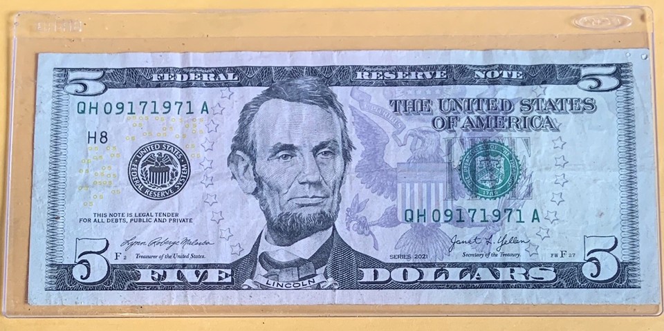 BIRTHDAY/ANNIVERSARY NOTE: September 17, 1971 + Fancy Serial Number | eBay