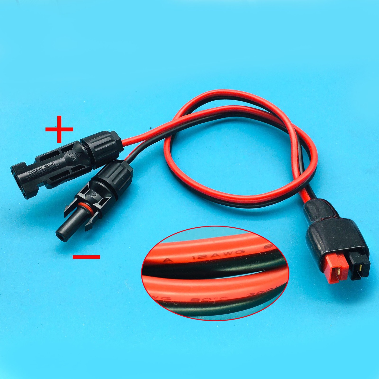 0.5-5m Solar Charging Cable fits ANDERSON POWERPOLE 12AWG Copper Input ...