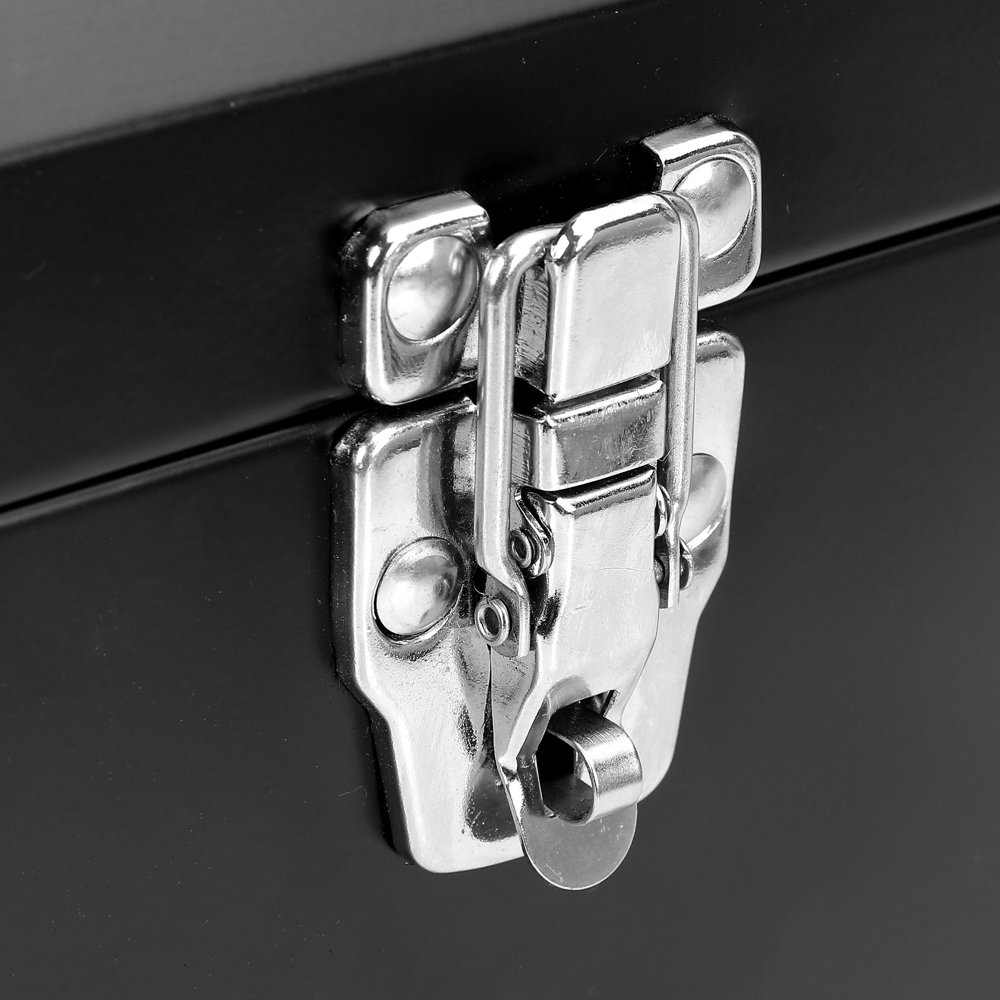 Metal Tool Storage Box with Removable Tool Tray & Lockable Metal Latch ...