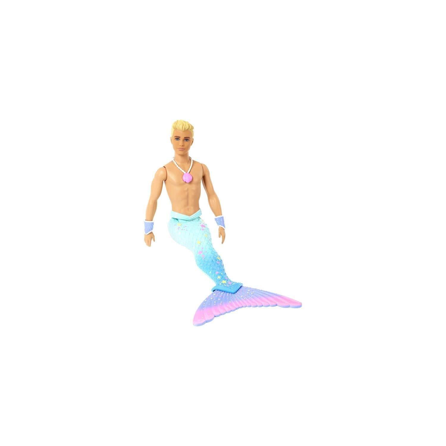 Barbie Dreamtopia Ken Merman Mermaid Doll with Rainbow Cove Mermaid ...