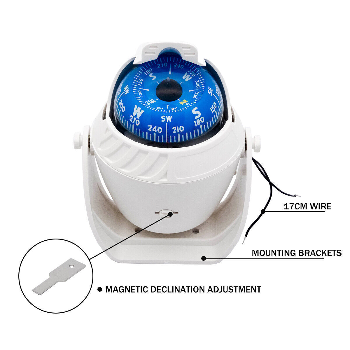 Pivoting Sea Marine Compass with Mount for Boat Caravan Truck Car ...