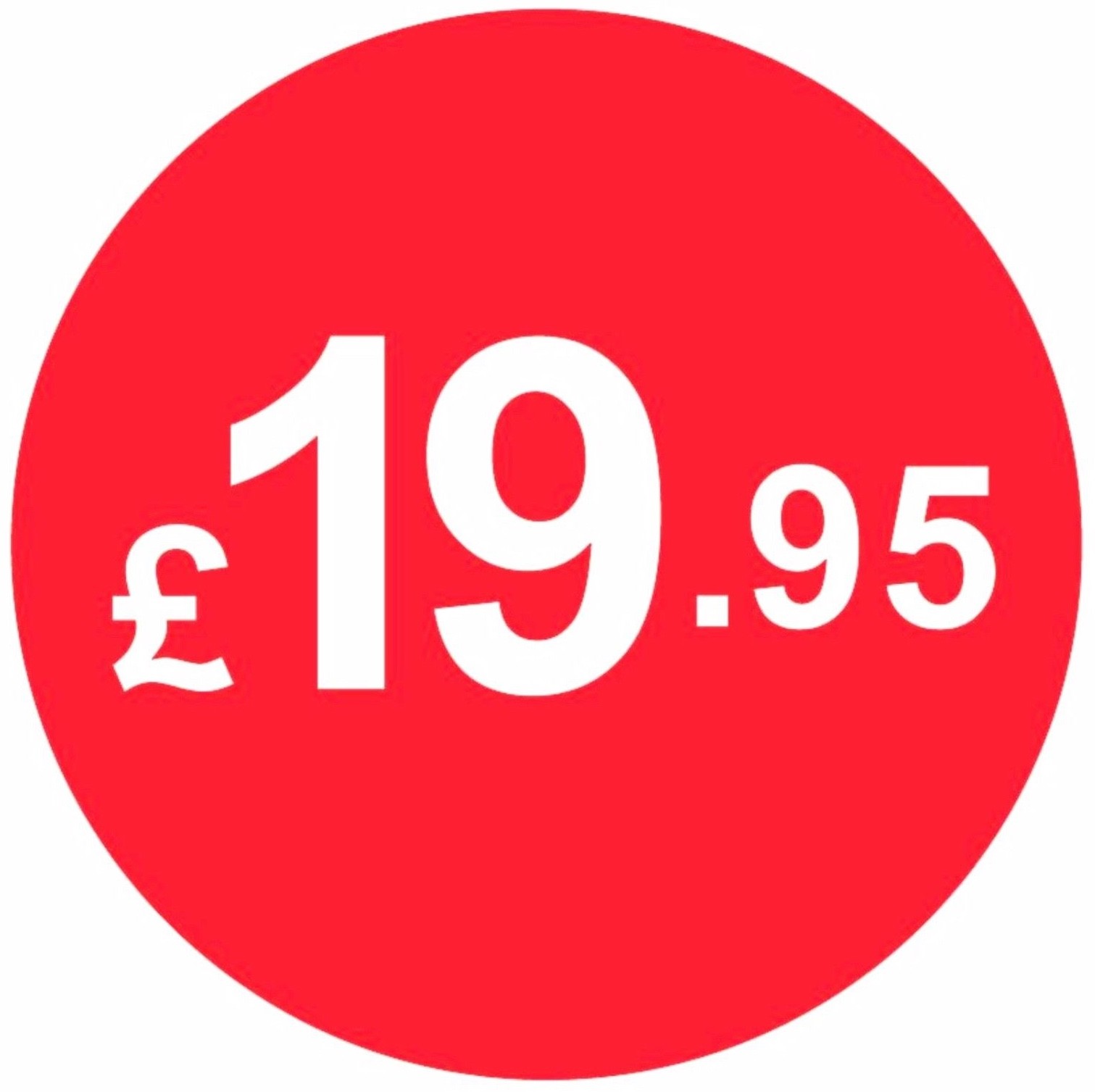 20mm Red Shop Price Point Stickers / Sticky / Swing Tag Labels 50p 99p ...