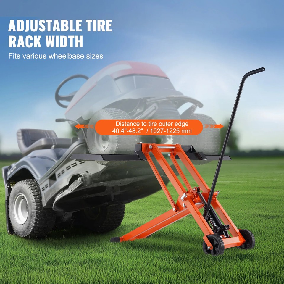 Lawn Mower Lift with Hydraulic/Threaded jack, 500/880 Lbs Adjustable ...