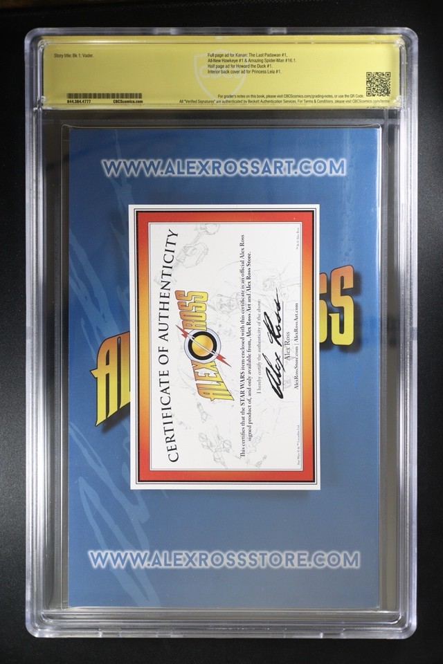 Star Wars Darth Vader #1 (2015) Alex Ross Signed Store Exclusive Cover ...