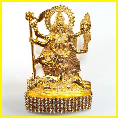 Goddess Kali Maa , Rare Stone Decorated, Gold Plated Idol Statue | eBay UK