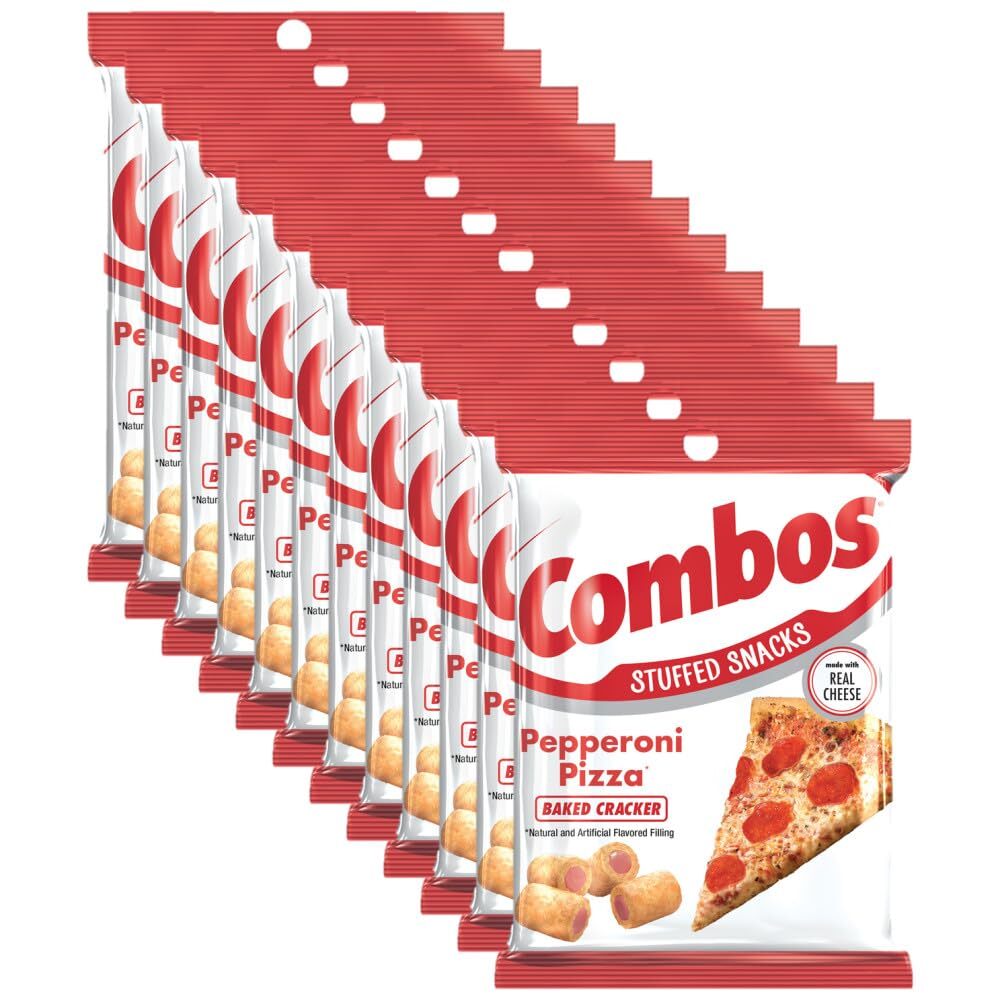 COMBOS Pepperoni Pizza Cracker Baked Snacks 6.3-Ounce Bag Pack of 12 | eBay