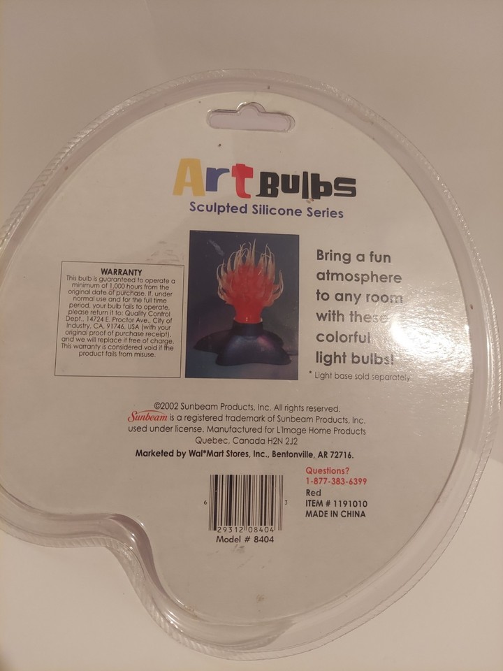 Y2K Sunbeam Art Bulb Sculpted Silicone Retro Red Drip Spiked Light Bulb ...