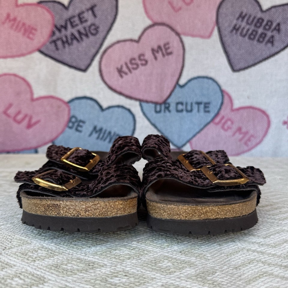 Size 39/L8 - Birkenstock Arizona Rivet Black Velvet Soft Footbed | eBay